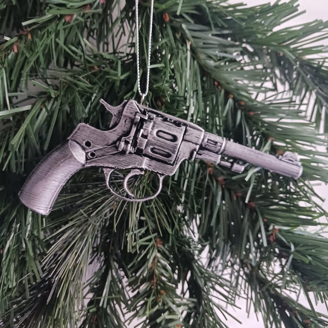 3D Printed Nagant Revolver Christmas Ornament - Hand Painted - Etsy