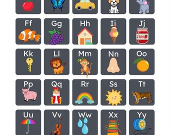 Clear and Colourful Alphabet Poster - Etsy