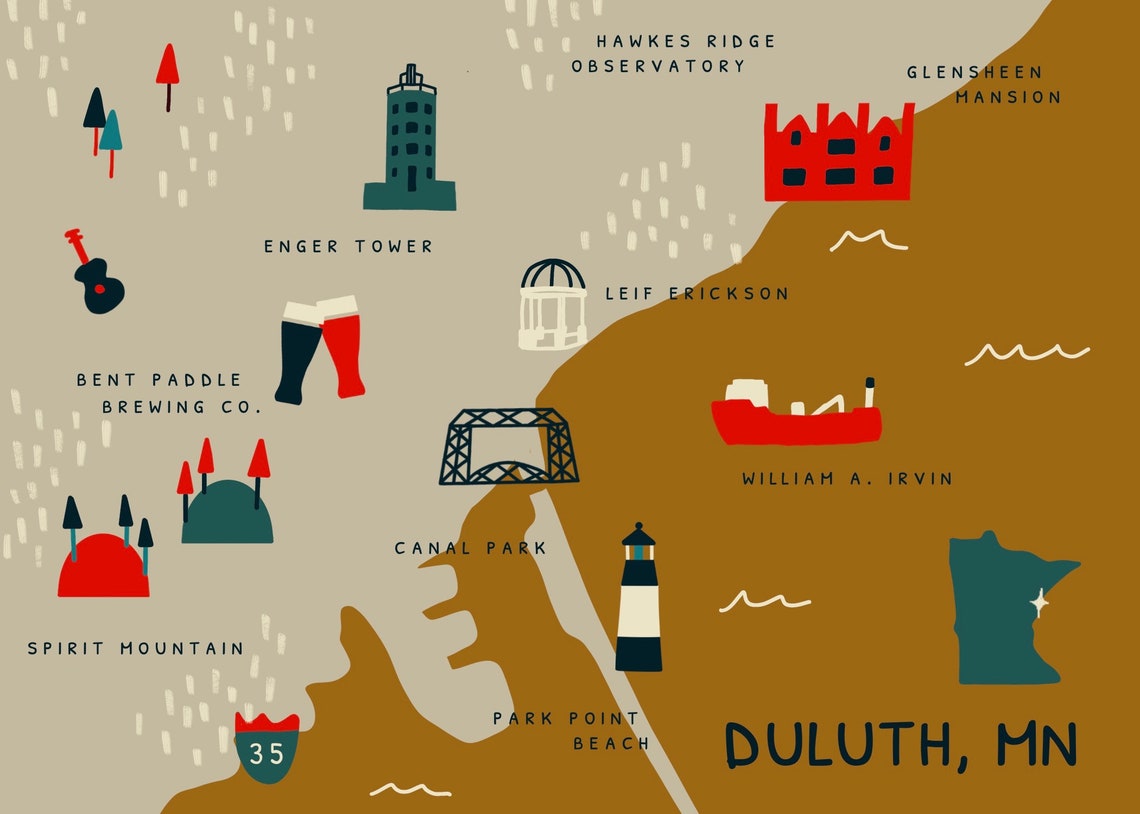 Duluth Map | Etsy