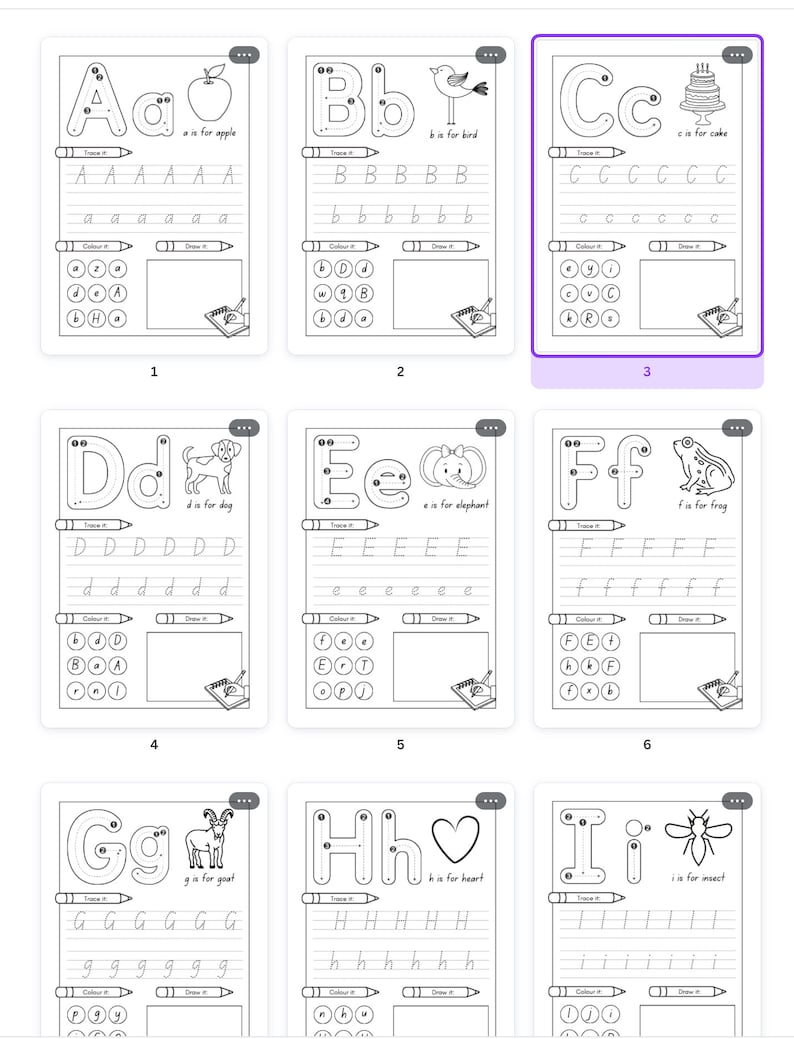 Alphabet Worksheet Pdf Printable Worksheets or Toddler Workbook Instant ...