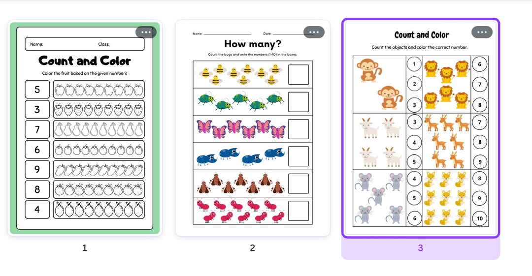 Preschool Math Printable to Teach Kids Numbers 1-20 for Kindergarten ...