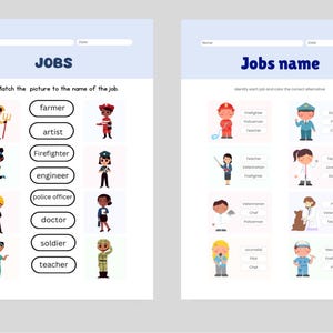 Community Helpers Printable Worksheets for Kids, Professions Book Pages ...