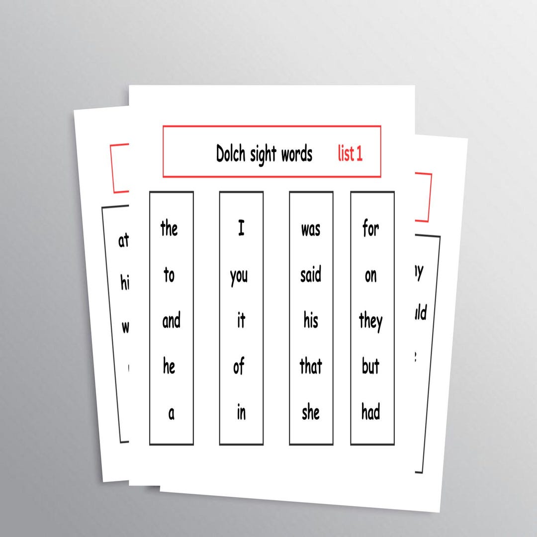 Dolch Sight Words With Audio Clip for Correct Pronunciation Tricky ...