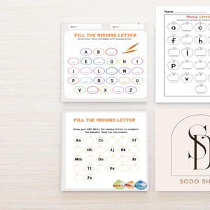 Missing Letters, Learn Alphabet, Preschool Worksheet, Printable Sheets ...