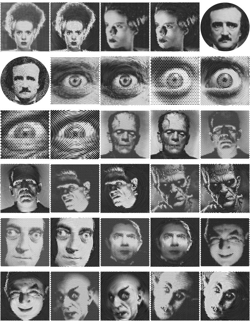 Haunted Portraits SVG Bundle | Horror Spiral Halftone Faces | Laser Cut ...