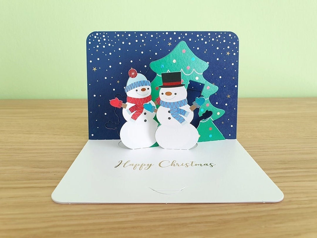 Pop up Card snowmen - Etsy