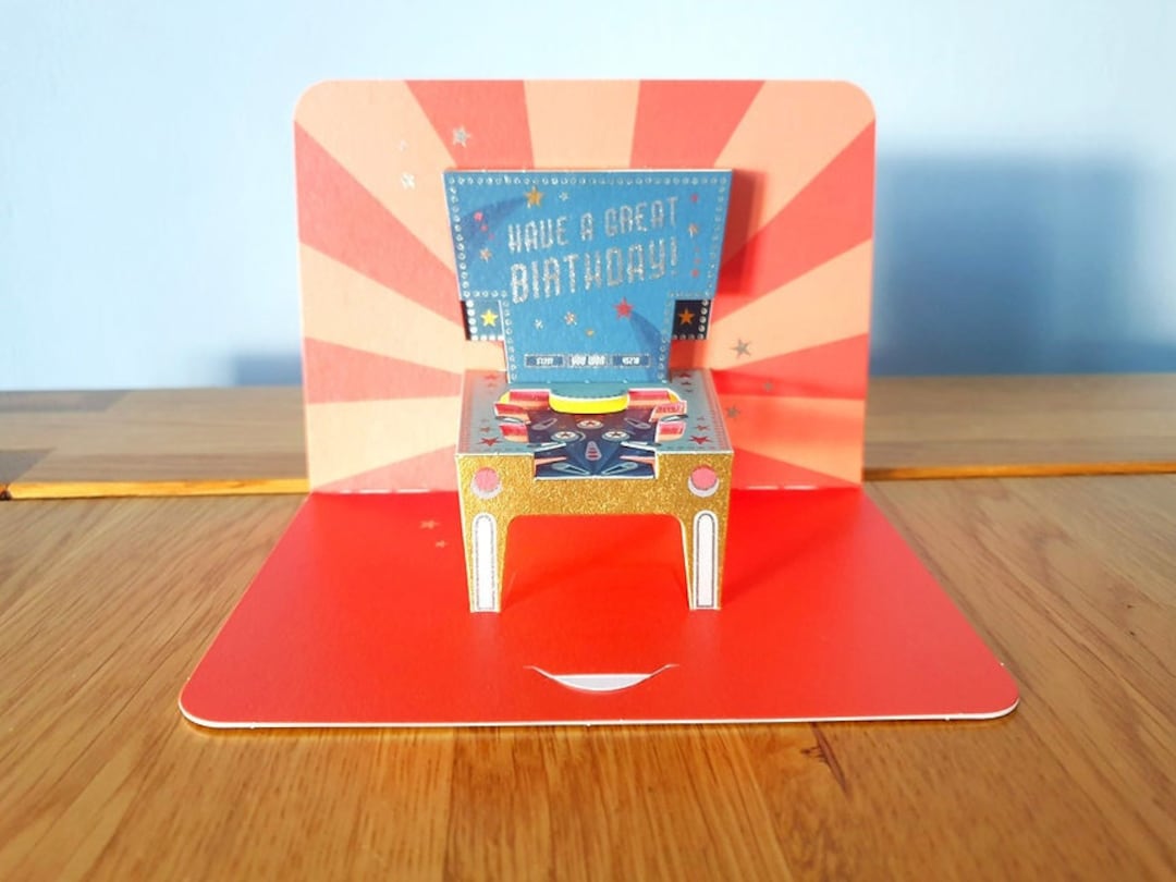 Pop up Card happy Birthday Pinball - Etsy
