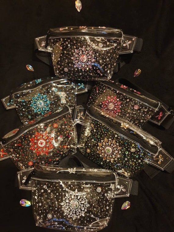 Rhinestone bum bags womens waist bags bum bags transparent | Etsy