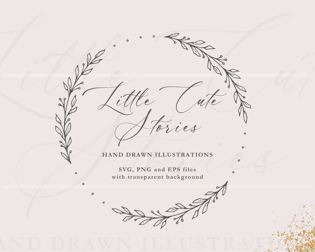 Leaves Wreath SVG, Botanical PNG, Hand Drawn Garland, Vector Designs ...