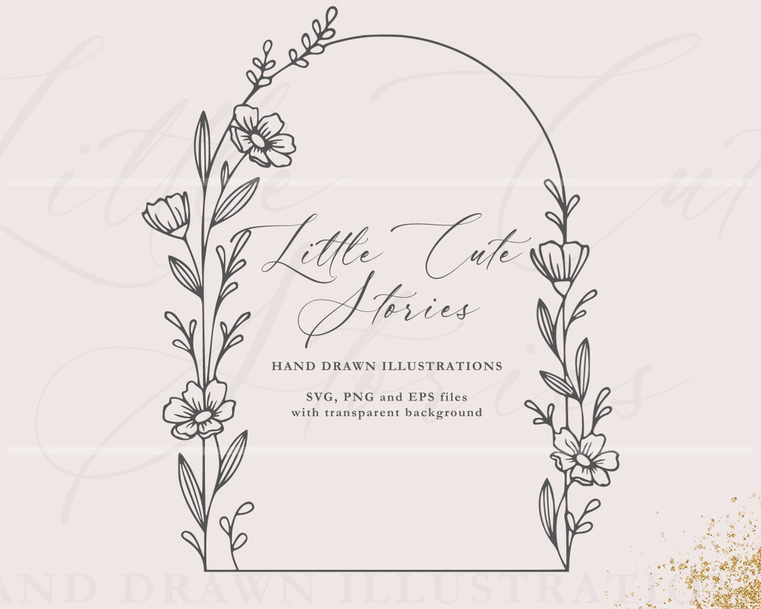 Flowers Arch | Botanical Hand Drawn Illustrations | Engraving Designs ...
