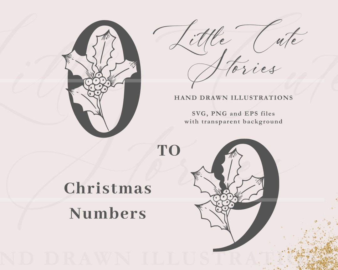 Christmas Numbers SVG | Botanical Numbers | Floral Numbers From 0 to 9 ...