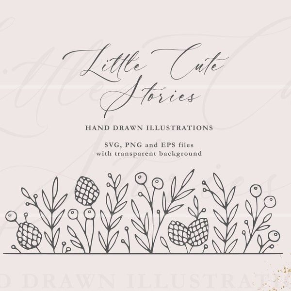 Floral Border Split Svg - Etsy
