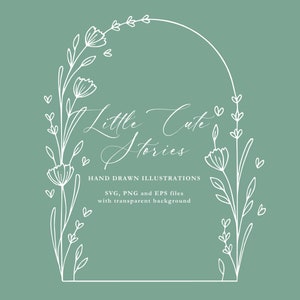 Flowers and Lavender Arch | Botanical Hand Drawn Illustrations ...