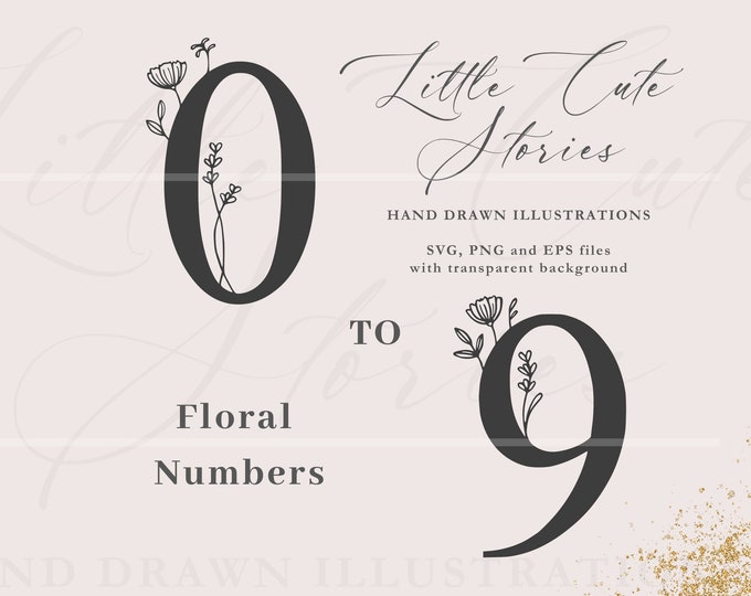 Floral Numbers Svg, Herbal Numbers Svg, Botanical Numbers Svg, Wedding ...