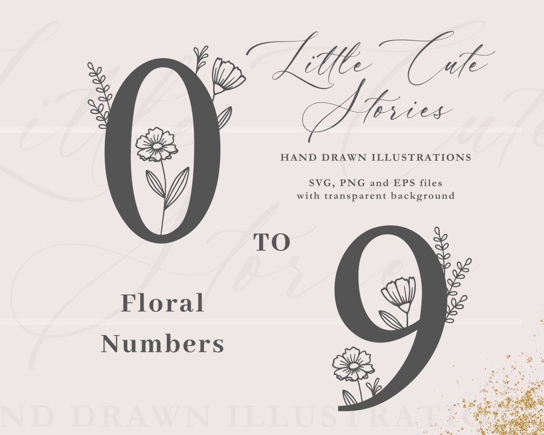 Floral Numbers SVG, Botanical Numbers, Flowers Numbers PNG, Vector ...