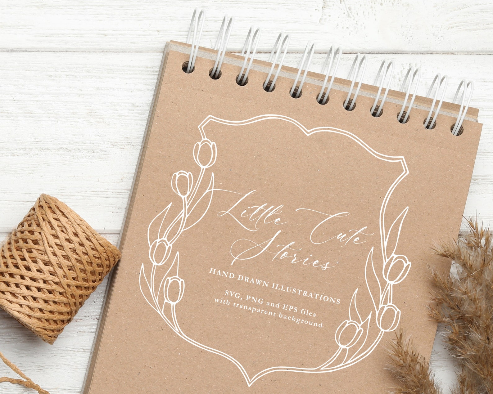 Tulips Shield Sign | Botanical Hand Drawn Illustrations | Engraving ...