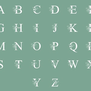 Christmas Alphabet SVG | Botanical Full Alphabet | 26 Letters | Floral ...