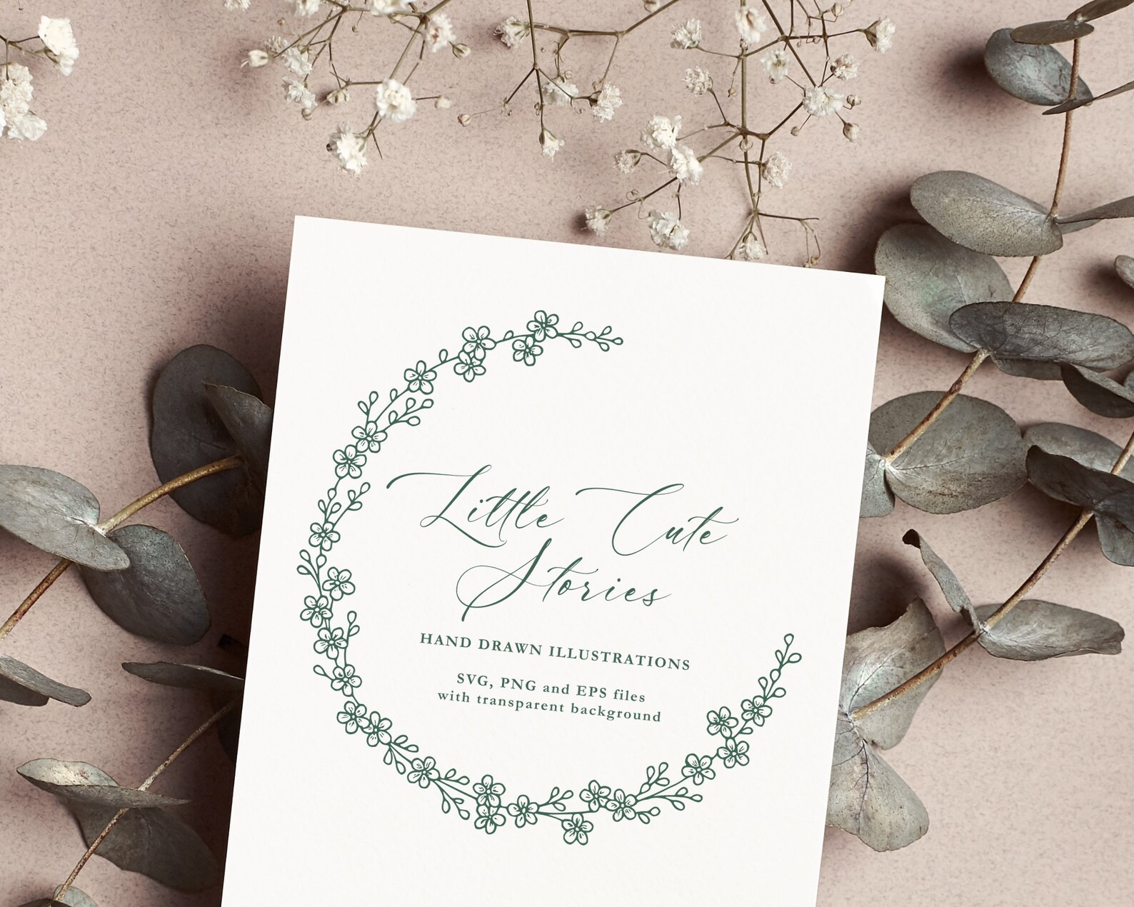 Forget Me Not Wreath SVG, Botanical PNG, Hand Drawn Illustration ...