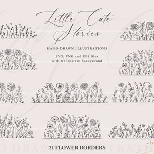 Flower Borders Super Bundle | 21 Split Floral Border Frames | Twigs ...