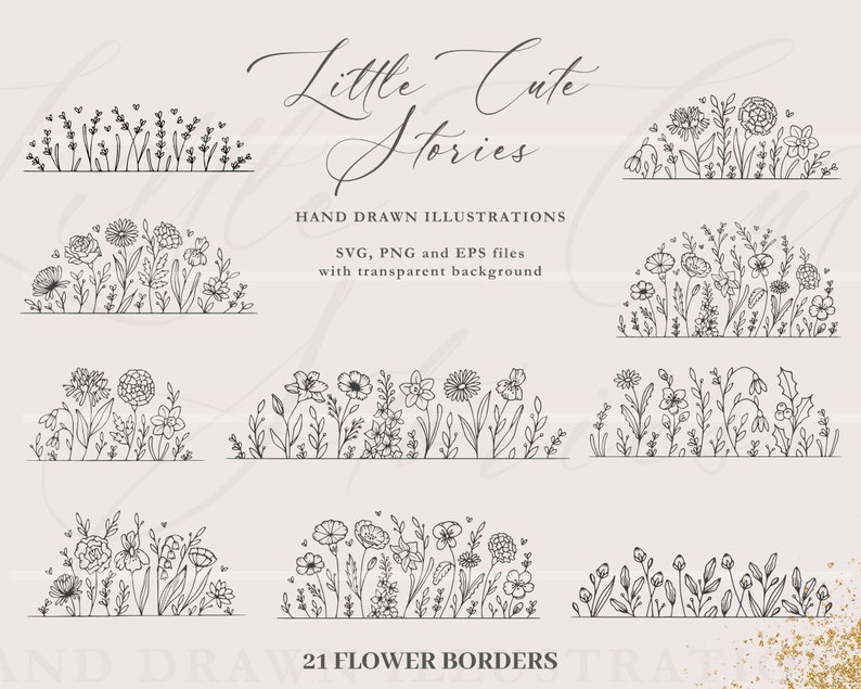Flower Borders Super Bundle 21 Split Floral Border Frames - Etsy