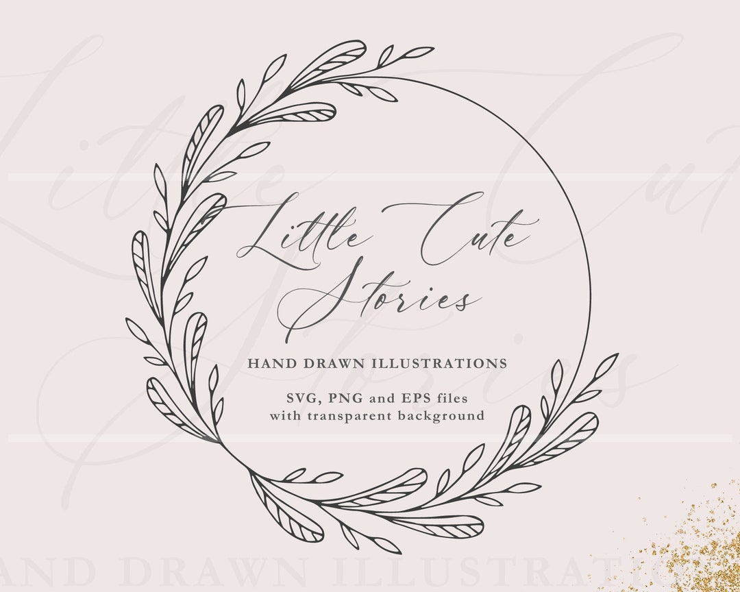 Leaves Wreath SVG, Botanical PNG, Hand Drawn Garland, Vector Designs ...