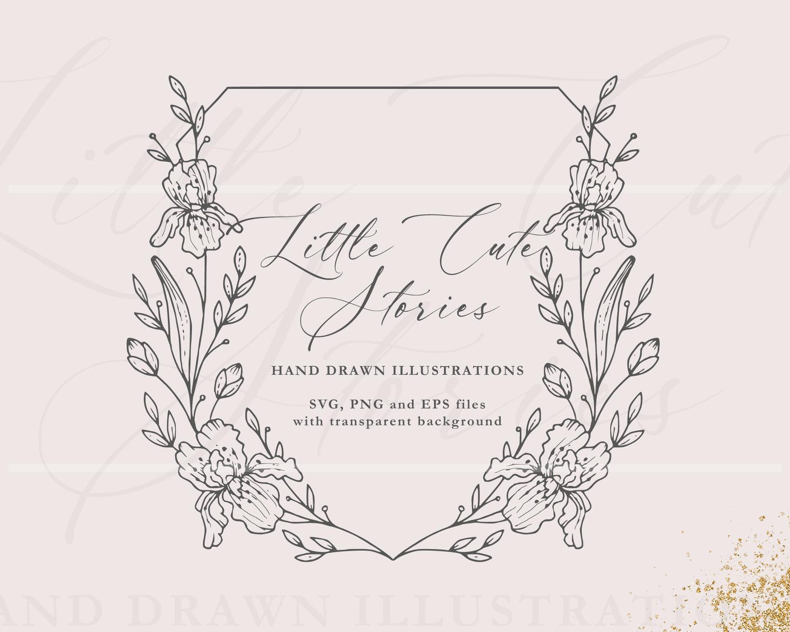 Iris Shield Sign | Botanical Hand Drawn Illustrations | Engraving ...