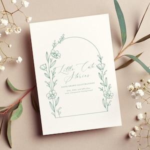 Flowers Arch | Botanical Hand Drawn Illustrations | Engraving Designs ...