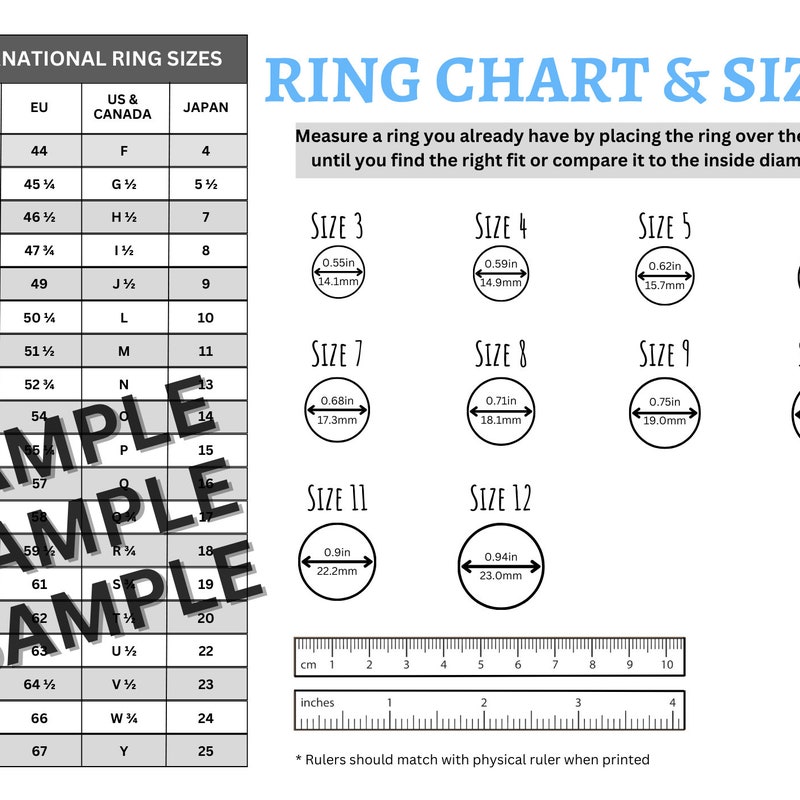 Downloadable Ring Size Chart - Etsy