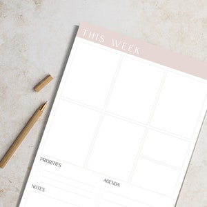 Pink Weekly Schedule Planner // Undated Weekly Printable // - Etsy