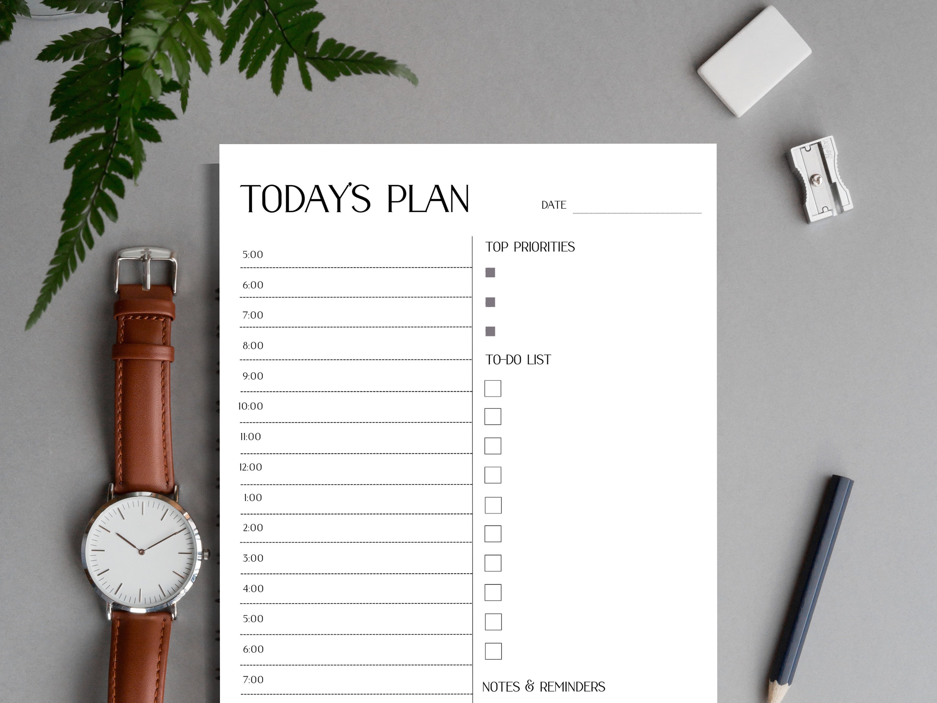 Minimalist Daily Planner: Time Blocking // Organizational Spread ...