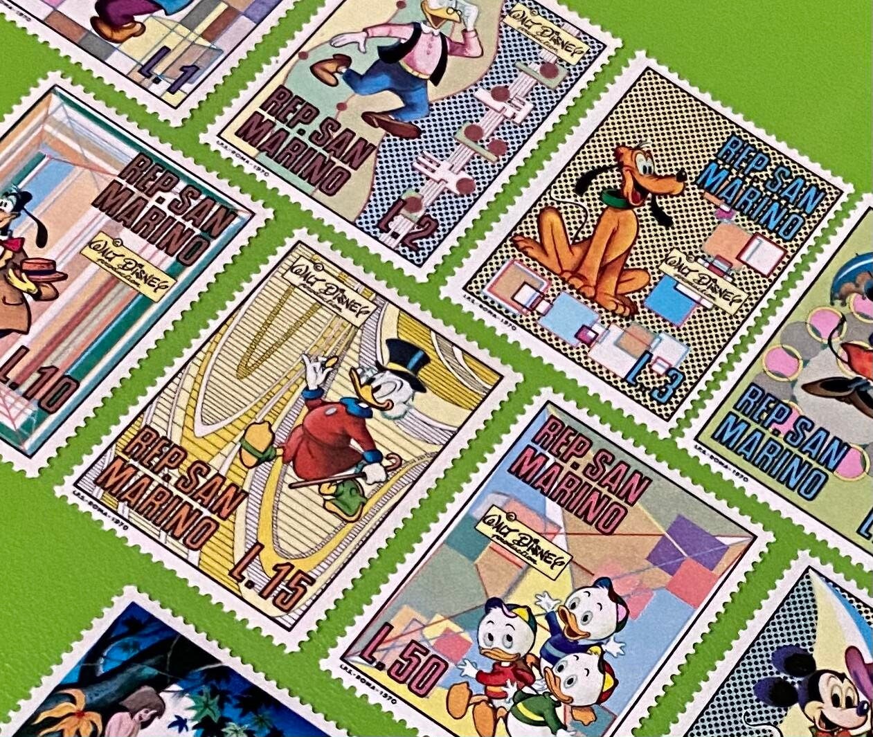 Iconic Complete Disney Postage Stamp Series From San Marino, Vintage ...