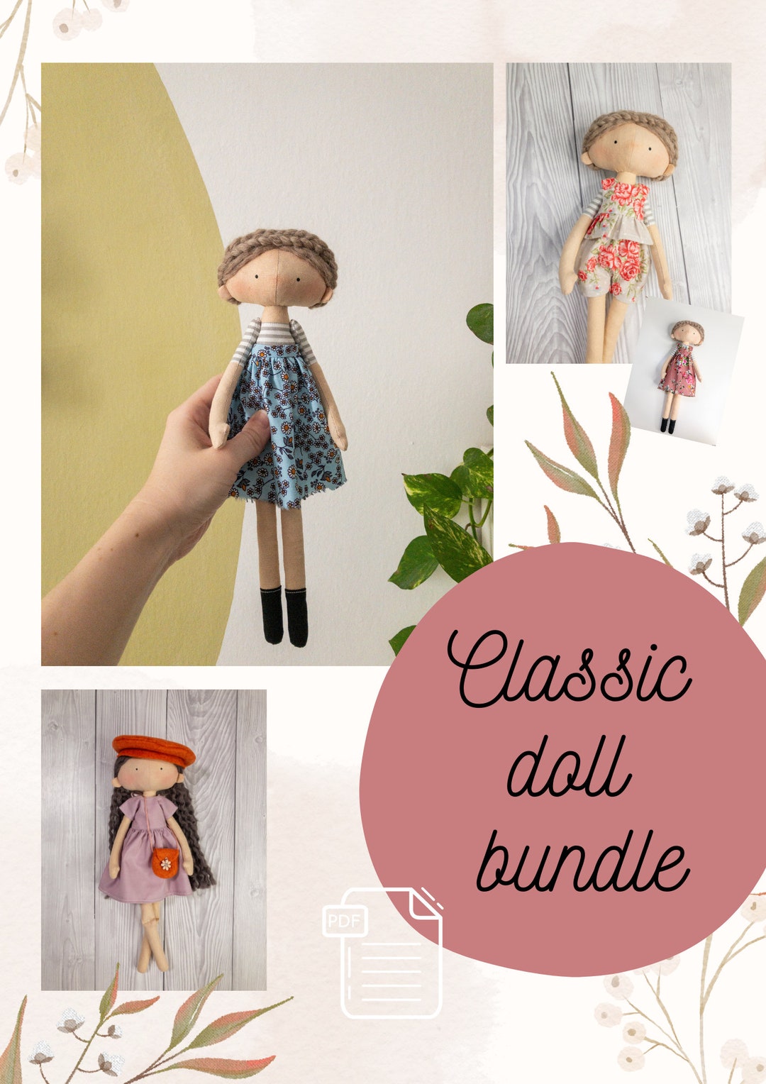 Classic Doll Bundle PDF Sewing Pattern for Dolls and Clothes, Step-by ...