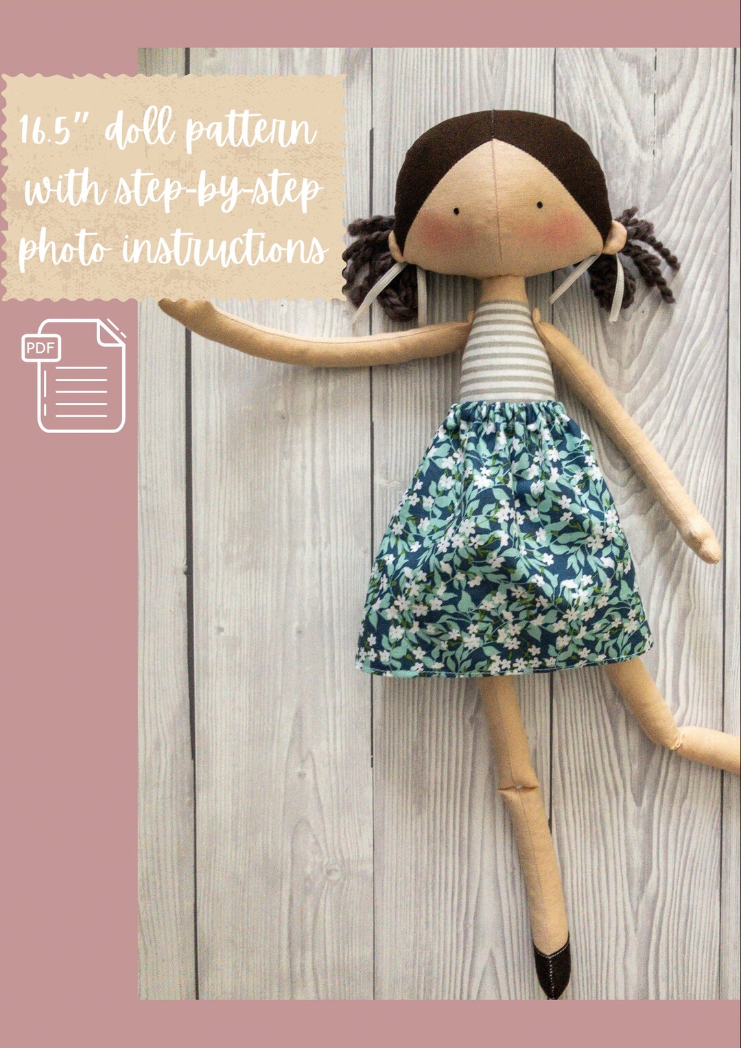 BIG DOLL PDF Sewing Pattern for 16.5-inch Dolls - Step-by-step Photo ...