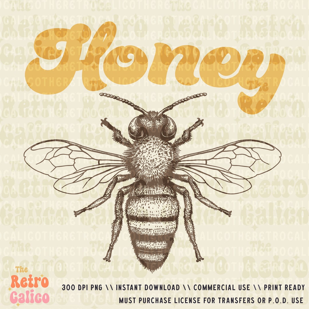 Honey Bee Png, Retro Bee Png, Retro Style Png, Shirt Design Download ...