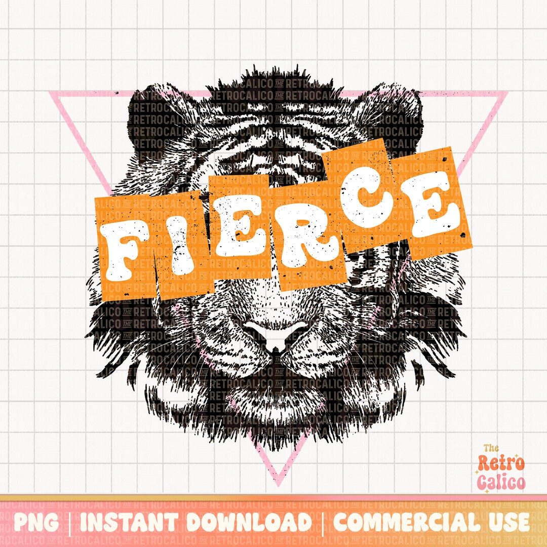 Fierce Tiger Png, Retro Tiger Style Png, Retro 70s Style Png, Retro ...