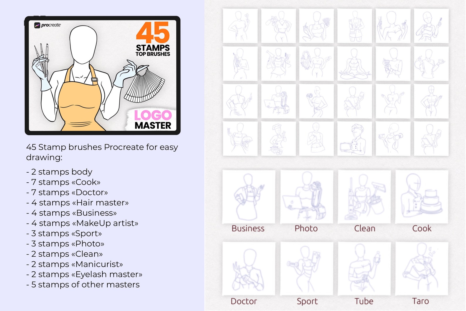 Procreate Logo Stamp Procreate Logo Portrait Procreate | Etsy