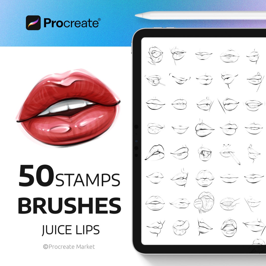 Procreate Lip Stamps | Procreate Lips Stamps | Lips Procreate Brushes ...