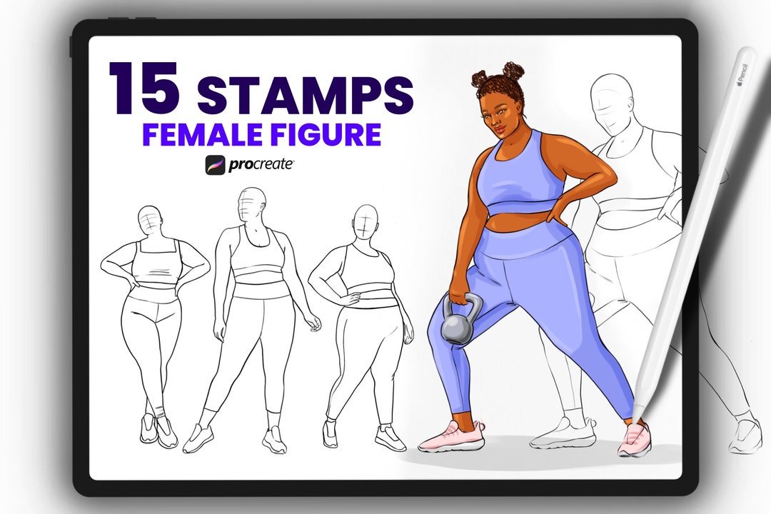 Procreate Brushes Figure Templates, Fashion Design Body Template ...