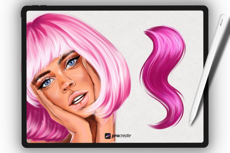 Procreate Hair Brushes. Hair Procreate Brush. Procreate Hair - Etsy