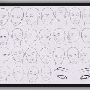 Asian Women Face Stamps, Procreate Face Stamp, Face Brushes Procreate ...