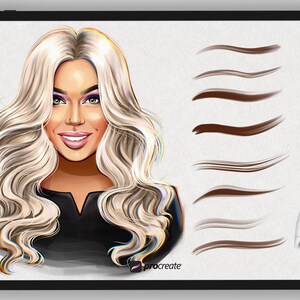 Procreate Hair Brushes. Hair Procreate Brush. Procreate Hair, Eyelashes ...