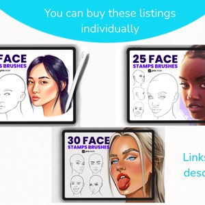 Procreate Portrait Brushes | Procreate Face Stamp Brushes | Asian Woman ...