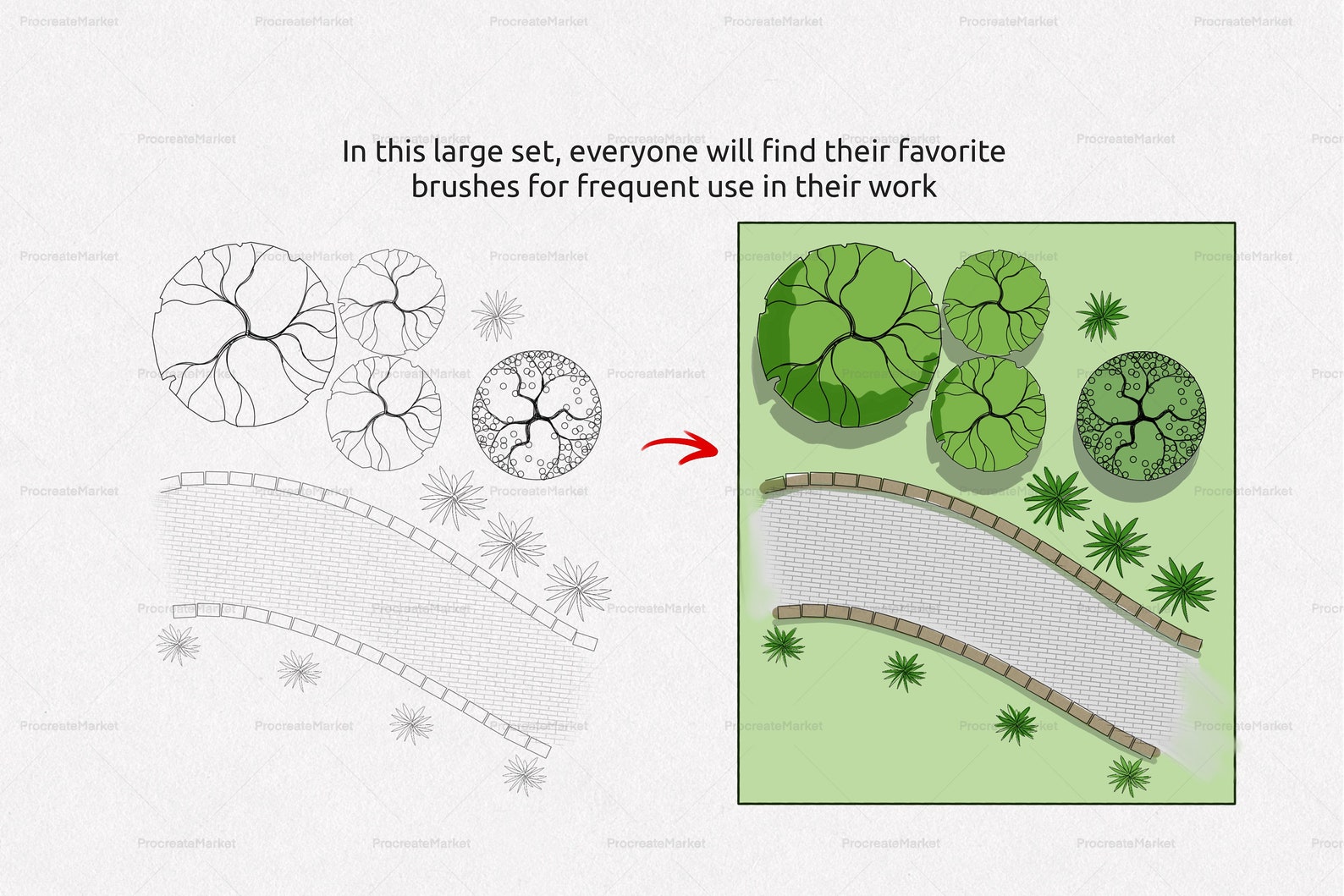 50 Procreate Tree Brushes, Tree Stamp Set, Procreate Brush Pack ...