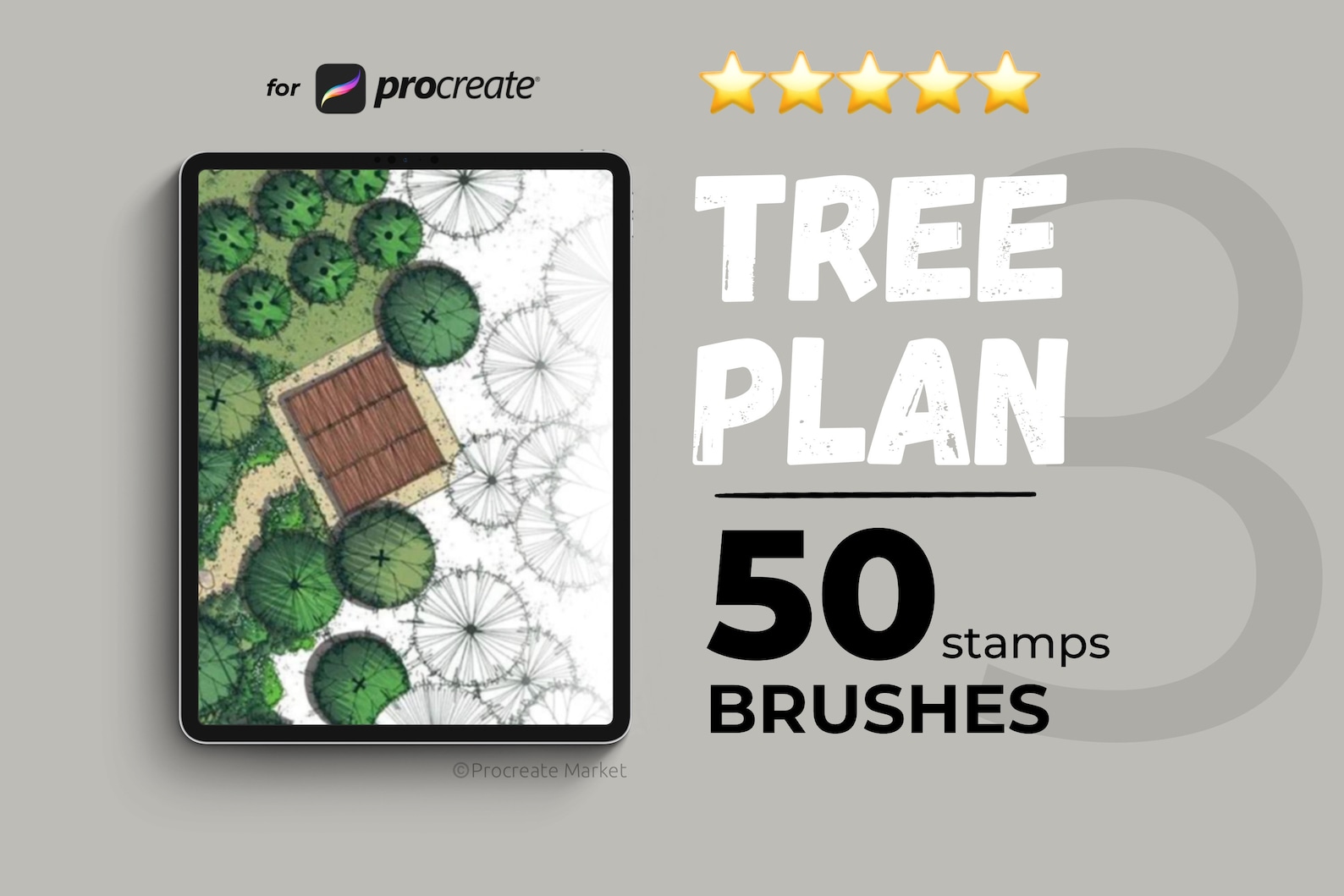 50 Procreate Tree Brushes, Tree Stamp Set, Procreate Brush Pack ...