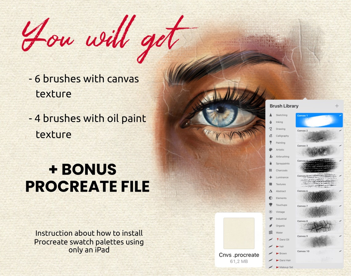 Painterly Oil & Acrylic Brush Bundle for Procreate 5x App on | Etsy