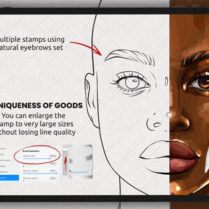 Face Stamp Brushes Procreate, Face Template, Drawing Template for ...
