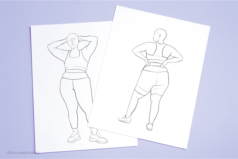 Size Plus Figure Templates Fashion Body Template Drawing - Etsy