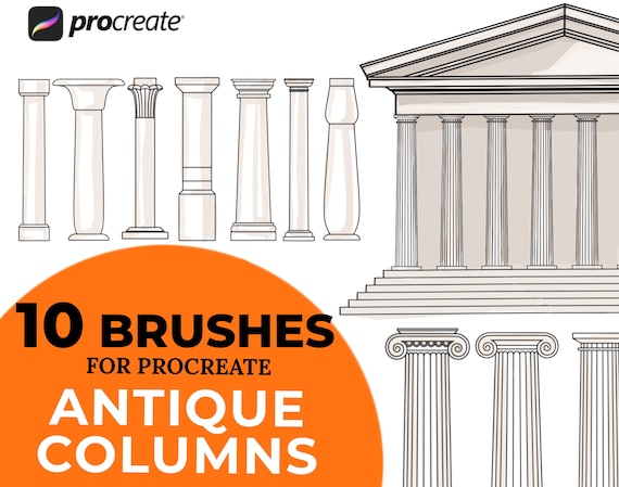Antique Columns Stamp Brushes Procreate Arhitecture Brush | Etsy