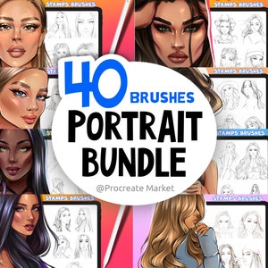 Bundle Face Stamp Brushes Procreate, Face Template, Drawing Template ...