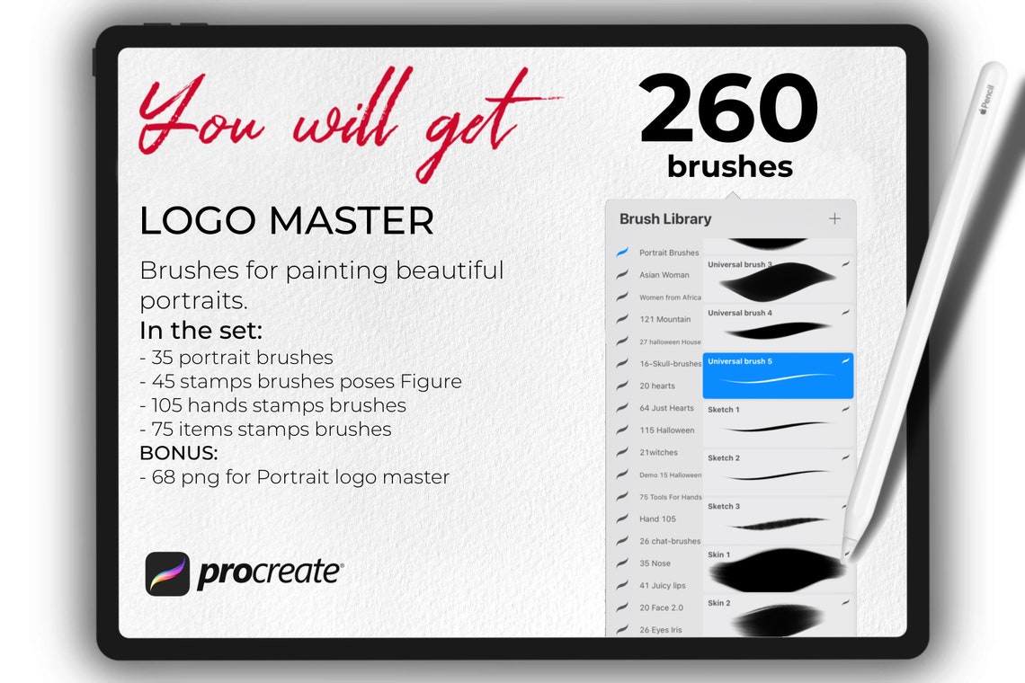 Procreate Logo Stamp Procreate Logo Portrait Procreate | Etsy